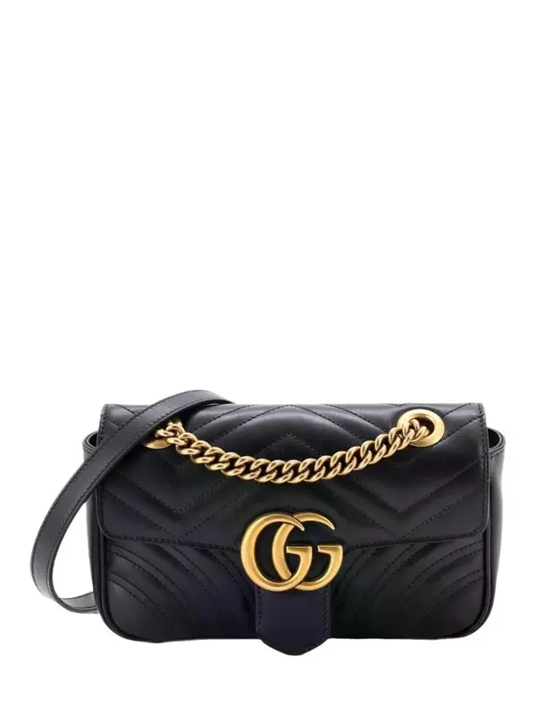 Gucci Gg Marmont Matelassé Leather Small Crossbody Bag - Black
