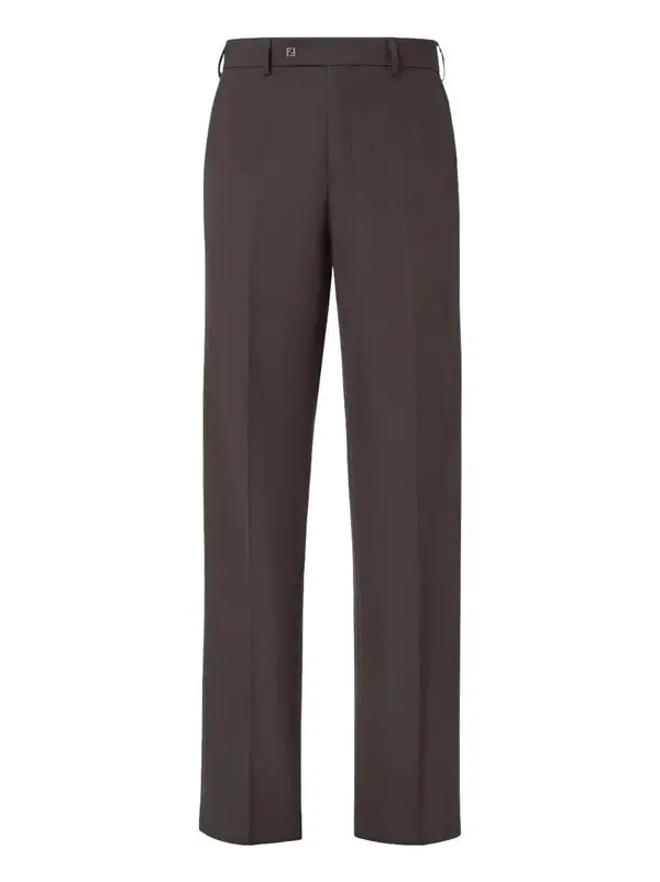 Fendi Cigarette Wool Trousers - Brown
