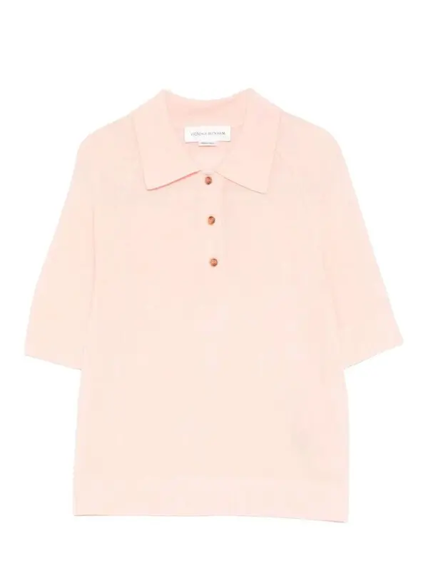 Victoria Beckham Fine Gauge Knitted Polo Top - Multicolor