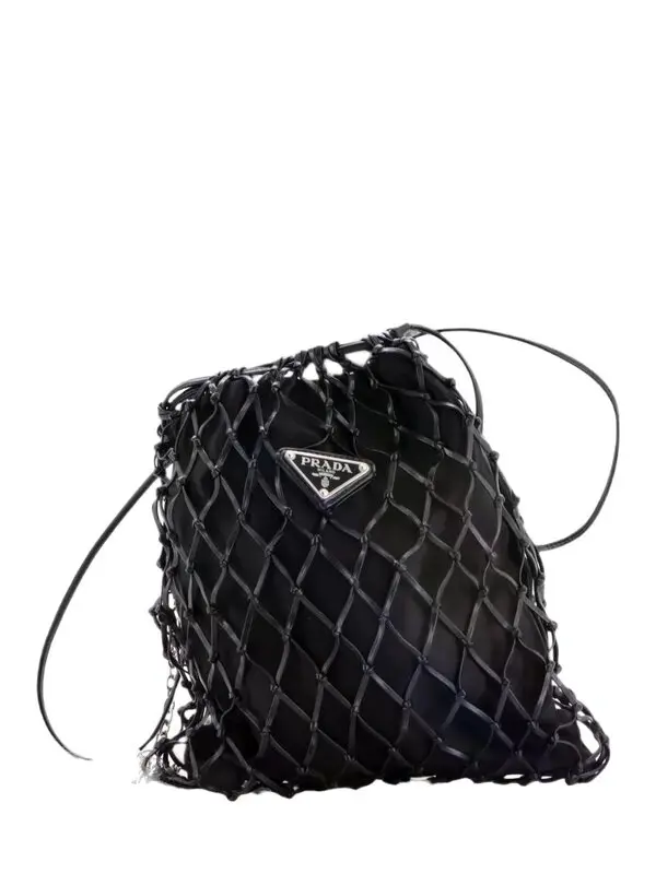 Prada Fishnet Chain Crossbody Bag - Black