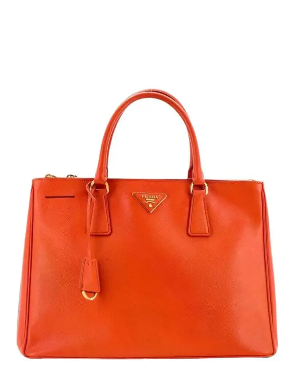 Prada Lux Saffiano Leather Medium Tote Bag - Orange