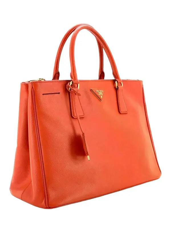 Prada Lux Saffiano Leather Medium Tote Bag - Orange