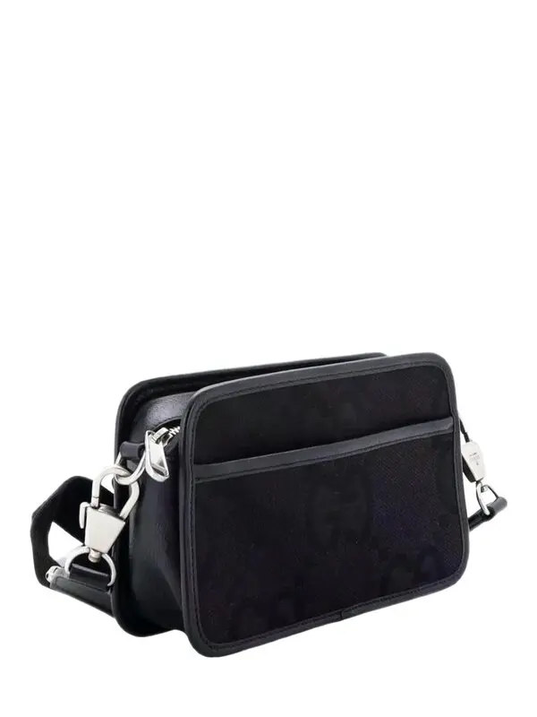 Gucci Jumbo Gg Canvas Mini Camera Bag - Black