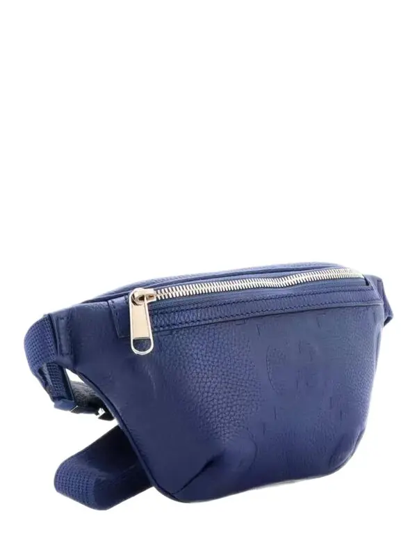 Gucci Jumbo Gg Embossed Leather Small Belt Bag - Blue