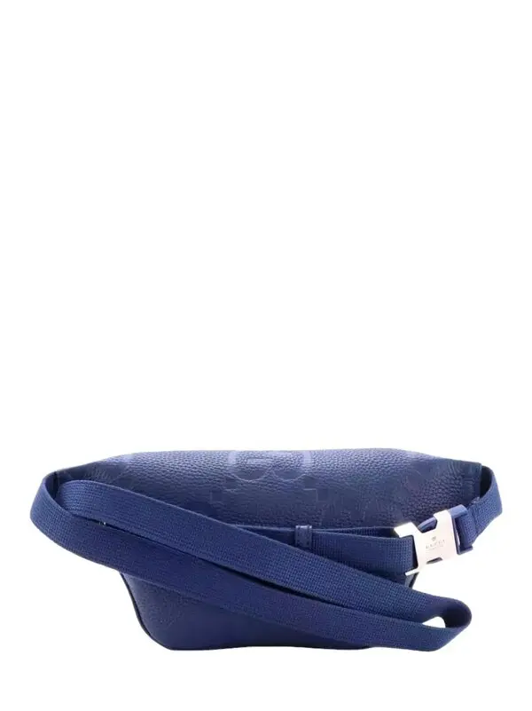 Gucci Jumbo Gg Embossed Leather Small Belt Bag - Blue