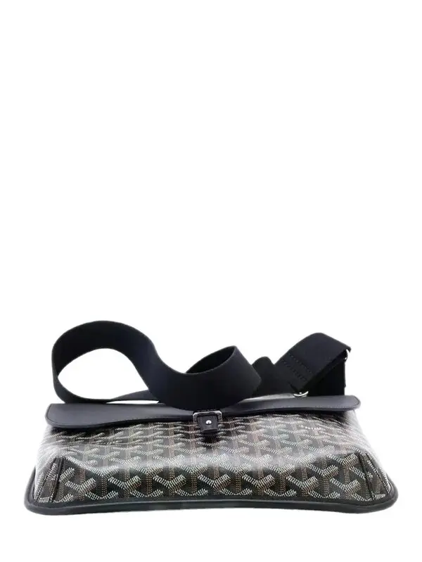 Goyard Coursier Messenger Bag In Coated Canvas And Leather - Black
