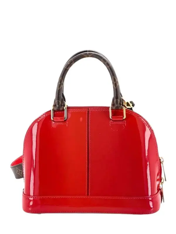 LOUIS VUITTON Alma Handbag Vernis Monogram Canvas Bb Satchel - Red