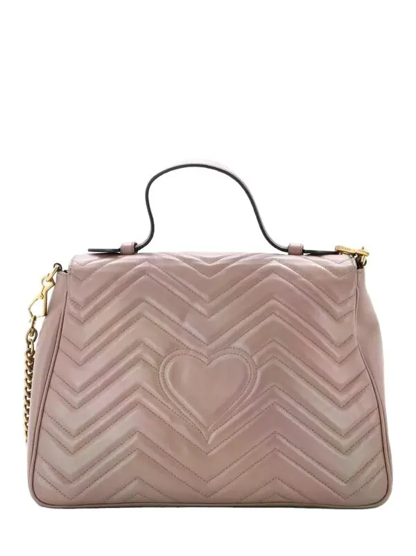 Gucci Gg Marmont Matelassé Leather Top Handle Flap Bag - Neutrals