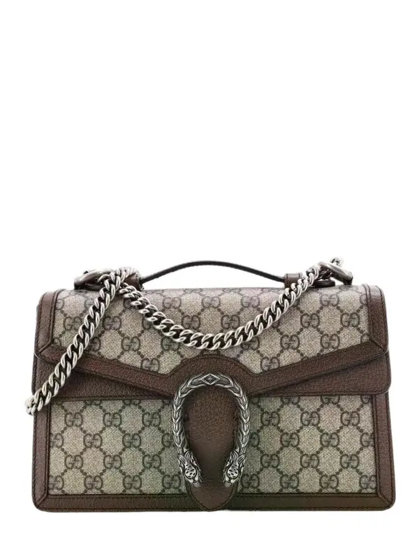 Gucci Dionysus Chain Bag Gg Coated Canvas Small Satchel - Brown