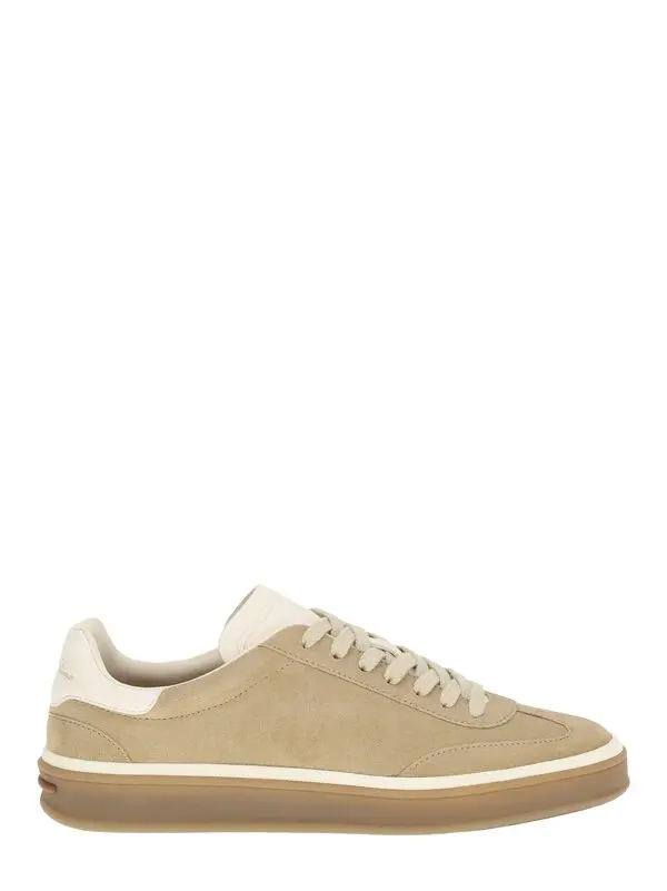 Loro Piana Suede Tennis Walk Sneakers - Cream