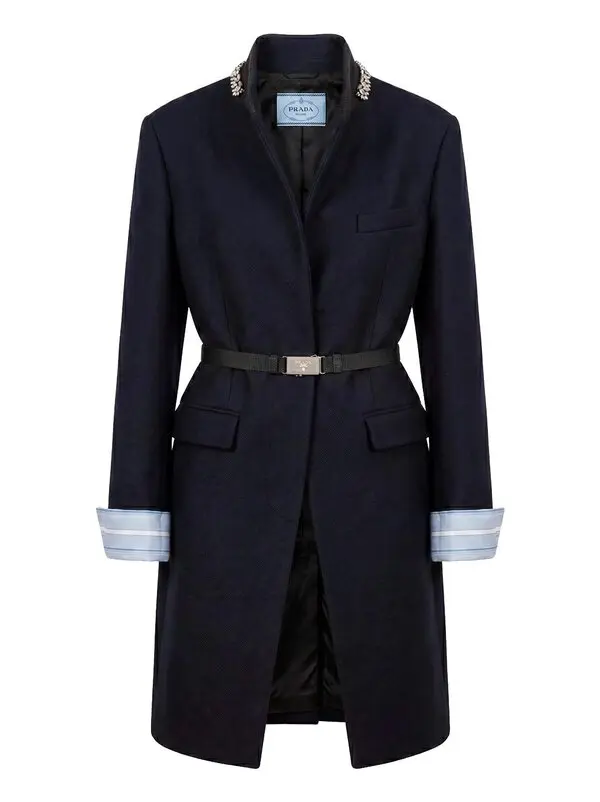 Prada Wool Belted Coat - Multicolor