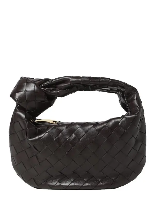 Bottega Veneta Mini Jodie Bag In Woven Nappa - Cocoa