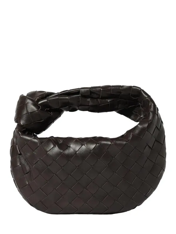 Bottega Veneta Mini Jodie Bag In Woven Nappa - Cocoa