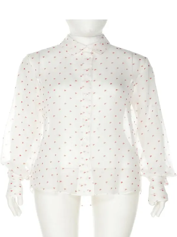Fendi White Silk Double Georgette Printed Shirt - Multicolour