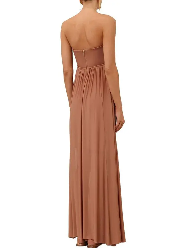 Zimmermann Valiant Jersey Bandeau Gown - Caramel