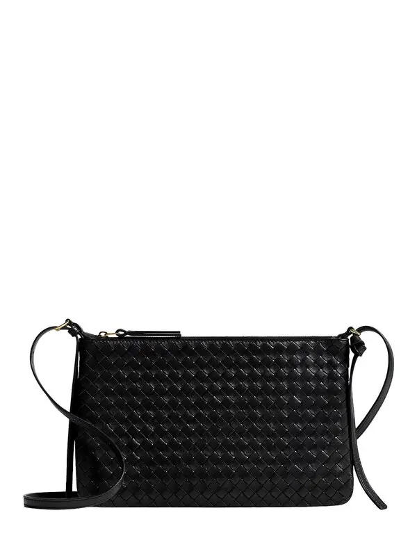 Bottega Veneta Pochette Intrecciato Piccolo Shoulder Bag - Black