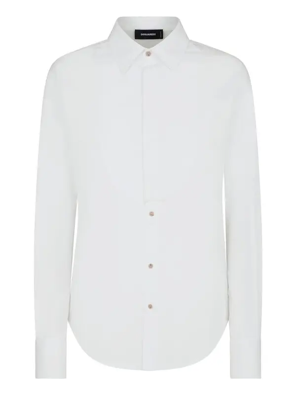 Dsquared2 Cotton Poplin Bib Shirt - White