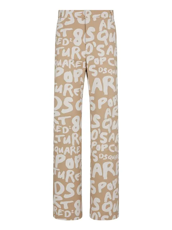 Dsquared2 Pop 80's Roadie Pants With All-over Graphic Print - Black