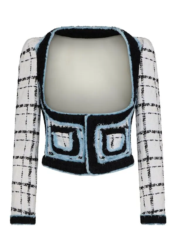 Dsquared2 Bouclé Corset Blazer - Black