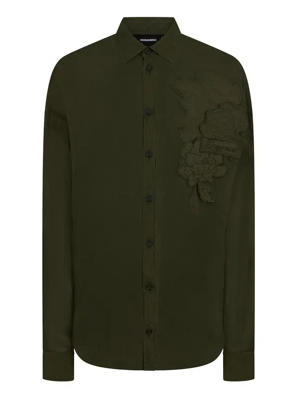 Dsquared2 Blossom Patch Shirt - Green