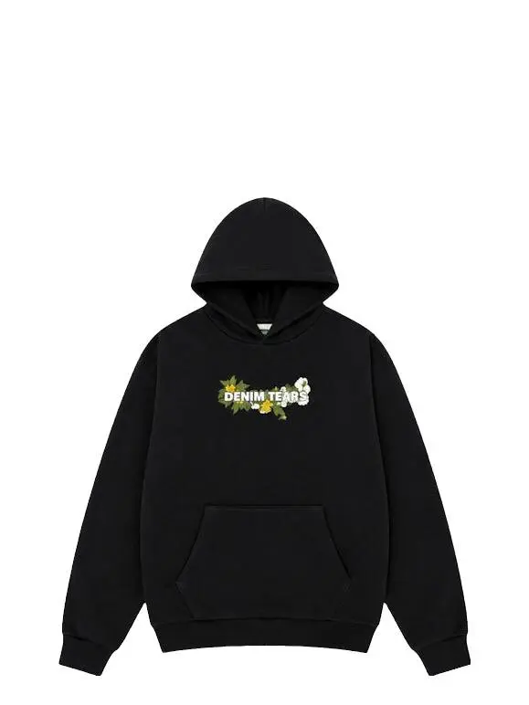DENIM TEARS Floral Logo Hoodie - Black