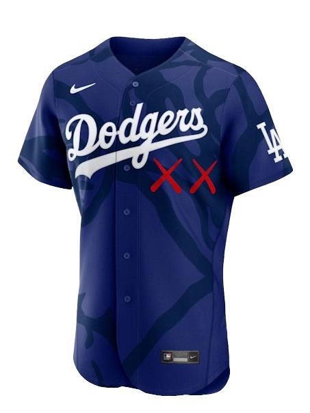 KAWS Nike Mlb Authentic Los Angeles Dodgers Jersey - Blue