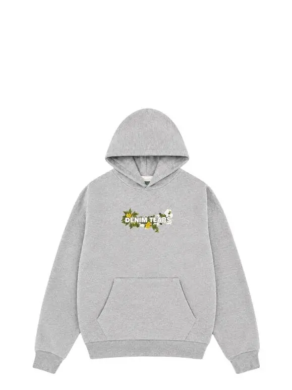 DENIM TEARS Floral Logo Hoodie - Grey