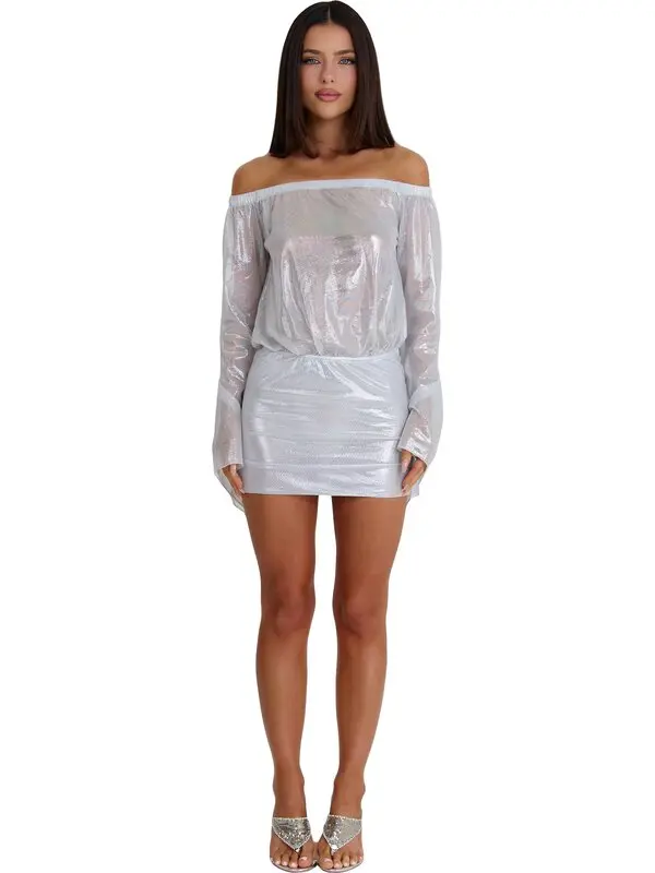 OUTCAST Gwendalyn Mini Dress - Silver
