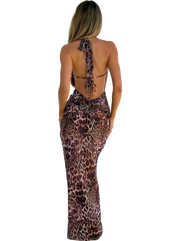 OUTCAST Honora Maxi Dress - Brown/print