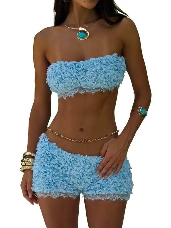 OUTCAST Estefania Bandeau Top - Blue