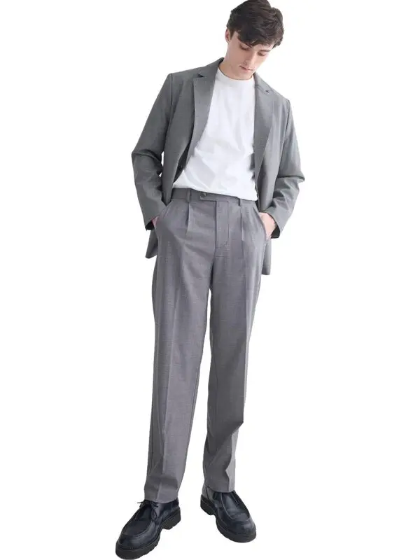 Everlane Tropical Wool Trousers - Heathered Grey