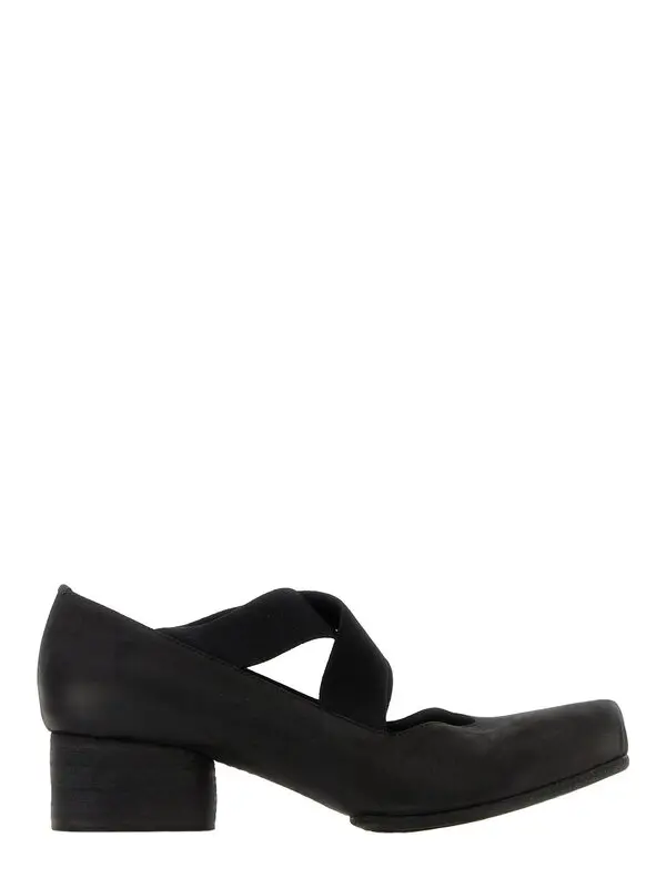 UMA WANG Leather Pumps With Elastic Straps - Black