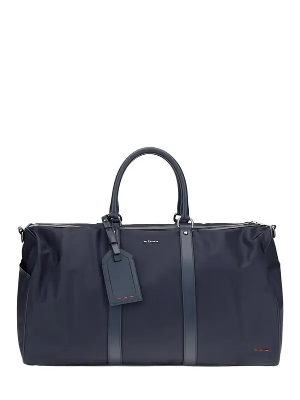 Kiton Leather-trim Travel Duffle Bag - Blue
