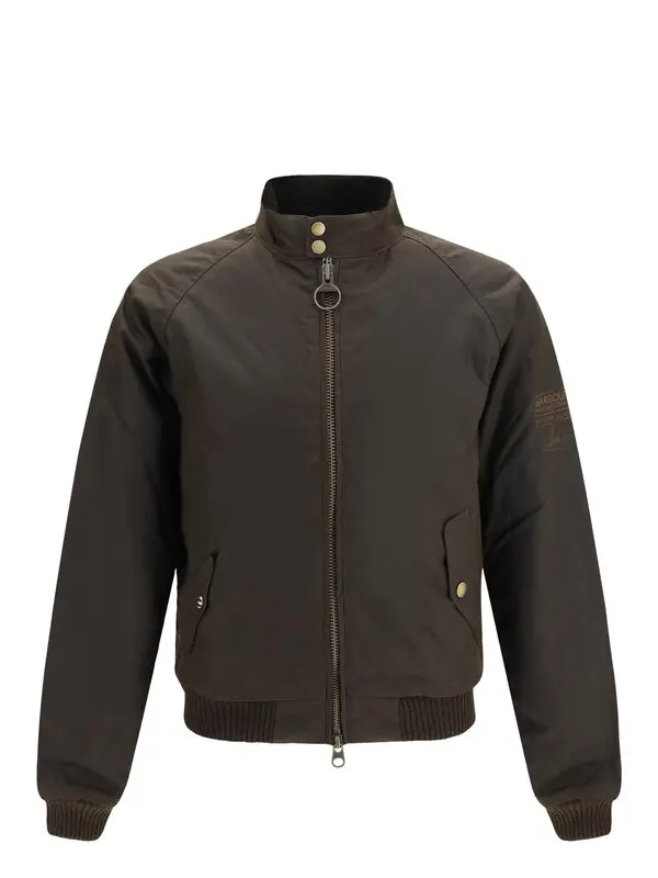 BARBOUR INTERNATIONAL Waxed Cotton Bomber Jacket - Green