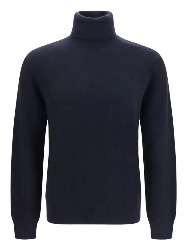 Brioni Wool And Cashmere Turtleneck Sweater - Blue