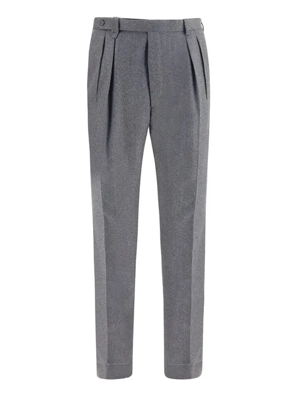 Brioni Elba Pants In Silk, Cashmere And Linen - Grey
