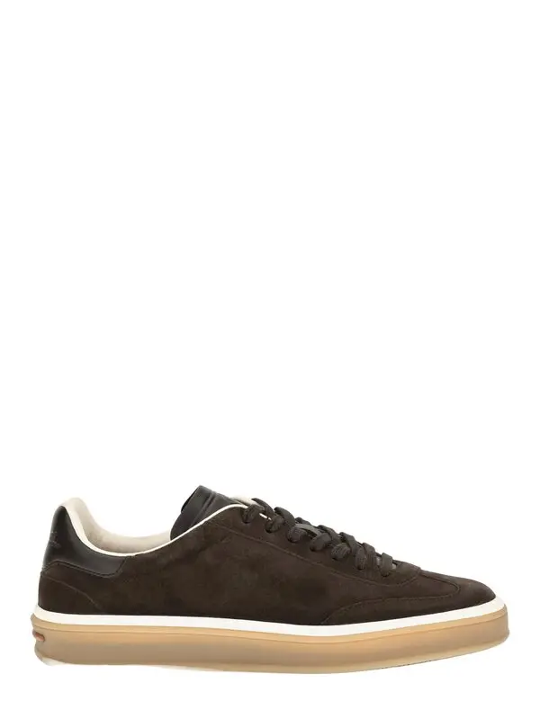 Loro Piana Suede Tennis Walk Sneakers - Brown