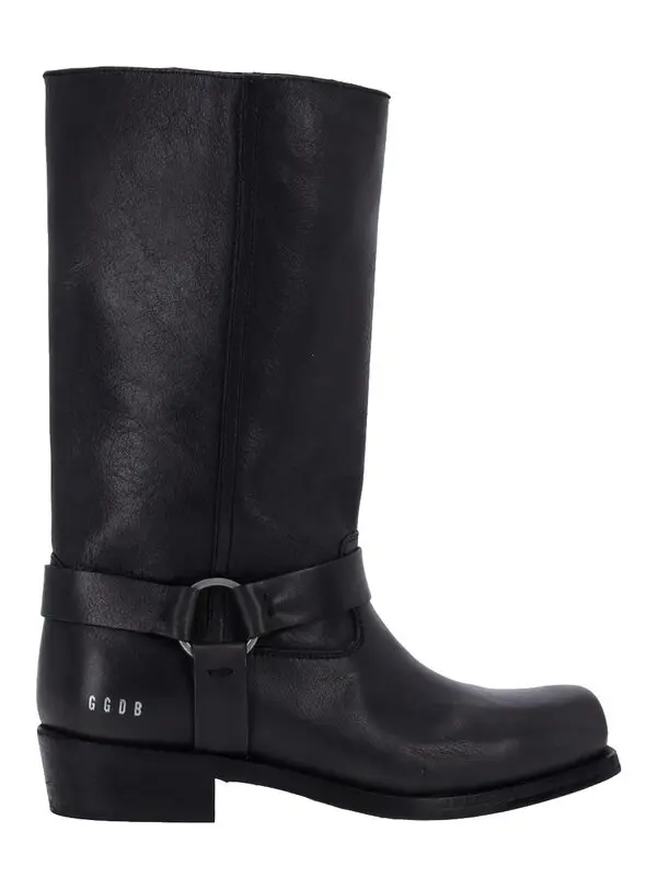 GOLDEN GOOSE Biker Leather Boots - Black