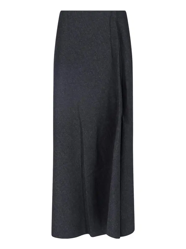 Giorgio Armani Midi Skirt In Virgin Wool - Gray