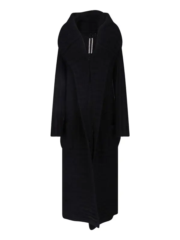 Rick Owens Long Cashmere Sweater With Shawl Lapels - Black