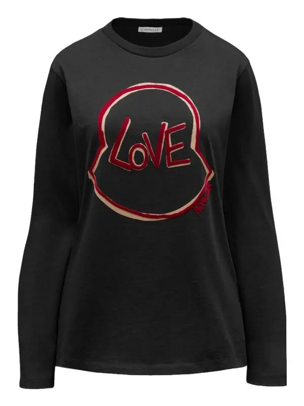 Moncler Long Sleeve T-shirt With Graphic Print - Black
