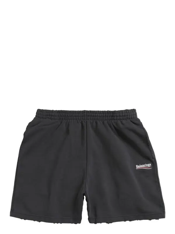Balenciaga Political Campaign Sweat Shorts - Black