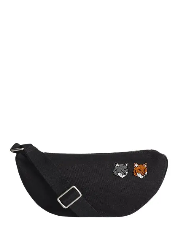 Maison Kitsuné Zippered Shoulder Bag - Black