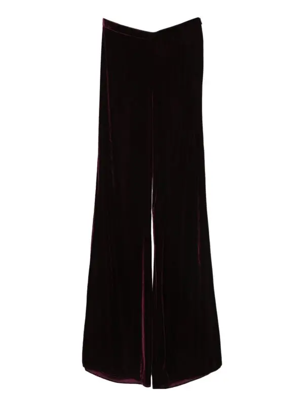 FORTE_FORTE Velvet Wide-leg Pants - Red