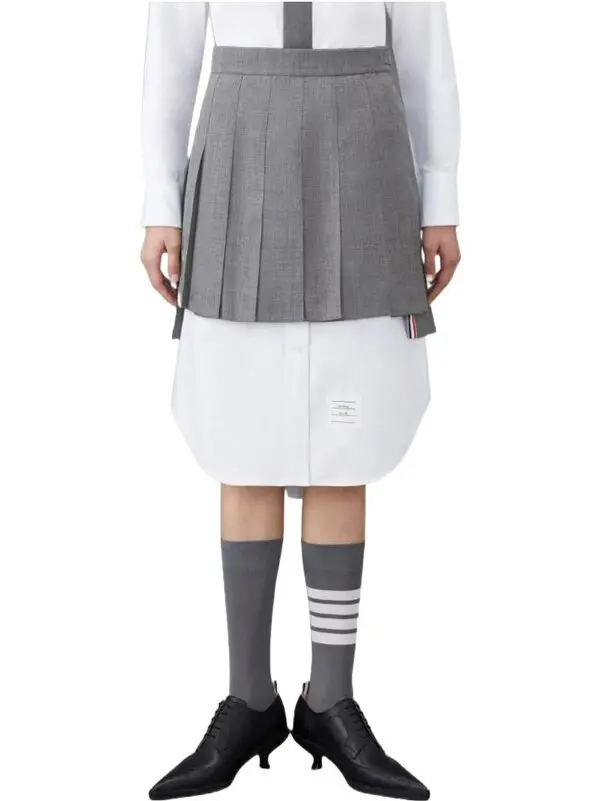 Thom Browne Pleated Mini Skirt - Medium Gray