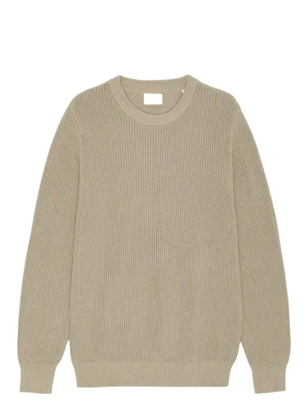LES DEUX Ribbed Knit Crew Neck Sweater - Nude