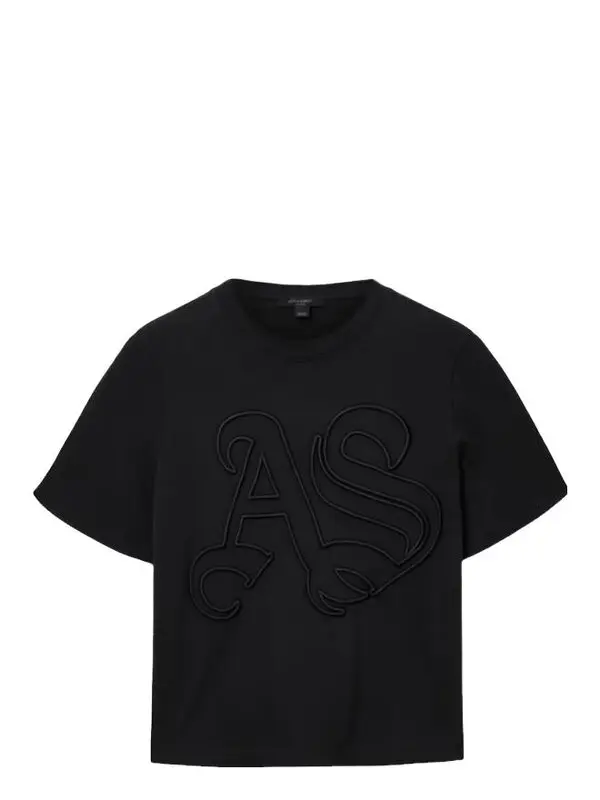 ALLSAINTS Lisa Embossed Crew Neck T-shirt - Black