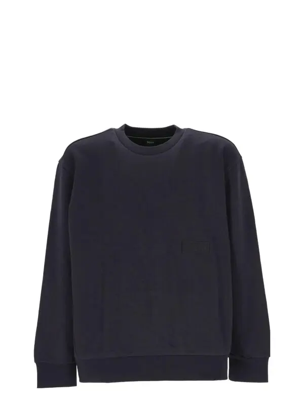 Hugo Boss Long-sleeve Sweatshirt With Crew Neck And Logo Detail - Blue