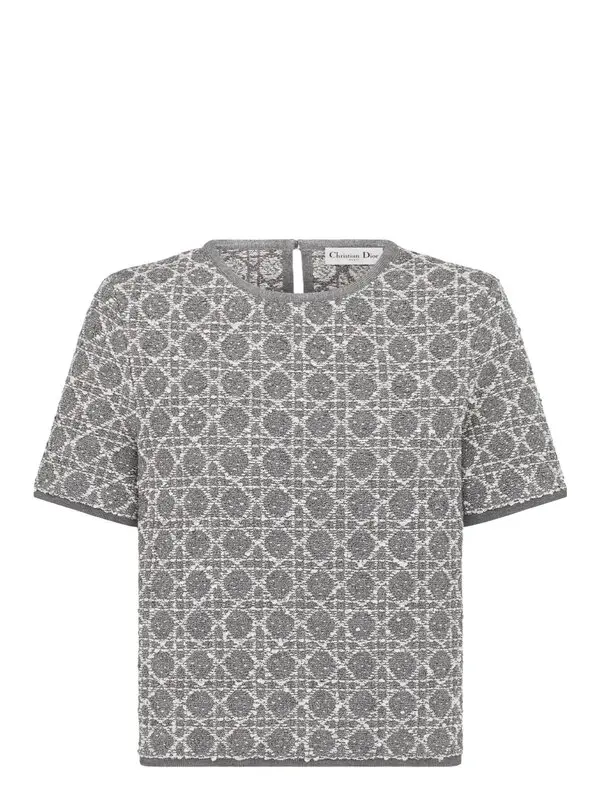 Dior Macrocannage Short-sleeved Top - Gray