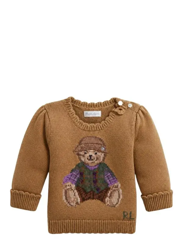 Ralph Lauren Polo Bear Pattern Knitted Pullover - Brown